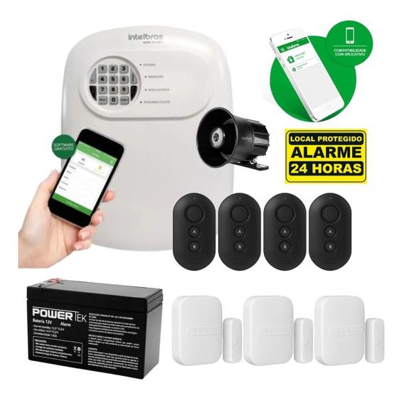 Kit Alarme Monitorado App Via Celular 3 Sensor Sf 4 Controle ...