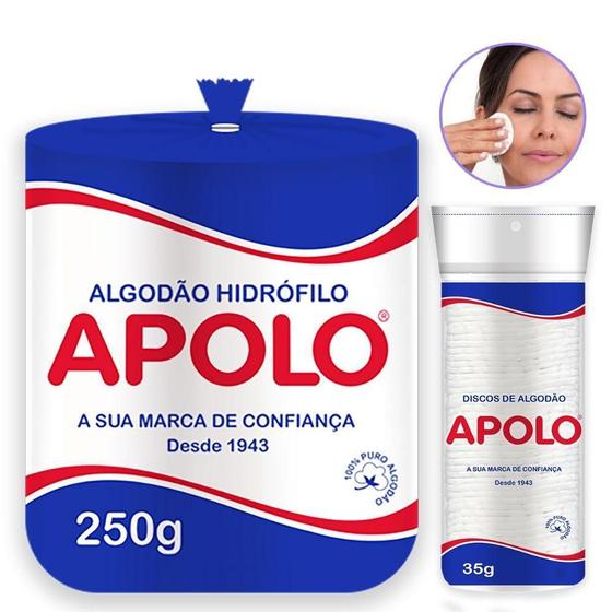 Kit Algodão Apolo Rolo 250G Algodão Apolo Disco Ziplock 35G - Algodão ...