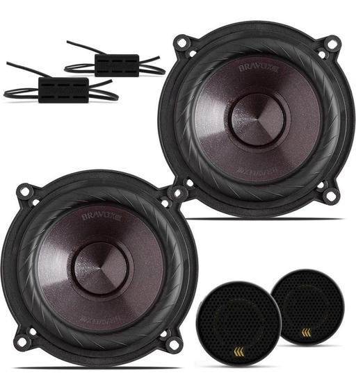 Kit Alto Auto Falantes 2 Duas Vias Bravox Falante 5 + Mini Tweeter 200w ...