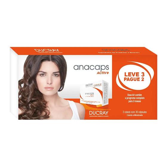 Kit Anacaps Activ+ 90 Cápsulas - Ducray - Nutricosméticos - Magazine Luiza
