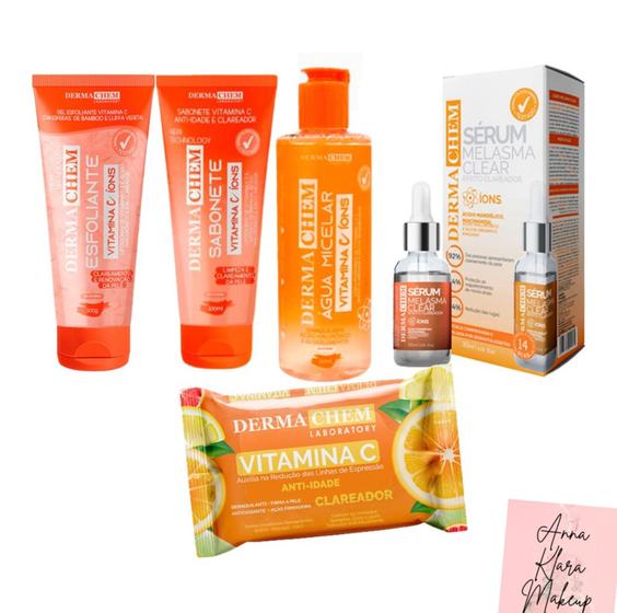 Kit anti-idade Clareador vitamina C Dermachem - 5 produtos - Outros Beleza e Perfumaria ...
