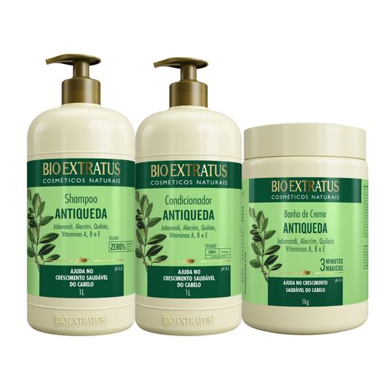 Kit Antiqueda Jaborandi Bio Extratus TRIO - Shampoo/Condicionador 1L ...