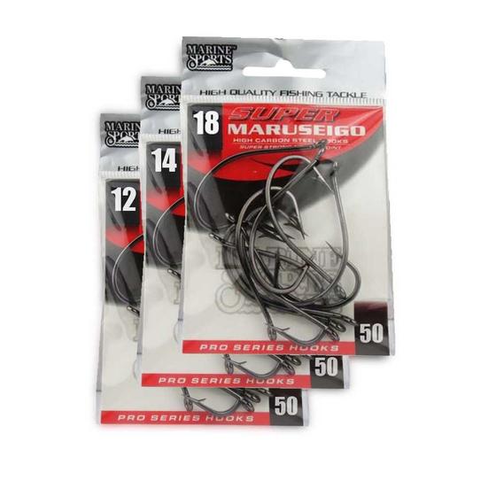 Kit Anzol Marine Sports Super Maruseigo Black n. 12, 14 e 18 - Produtos para Pesca Esportiva ...