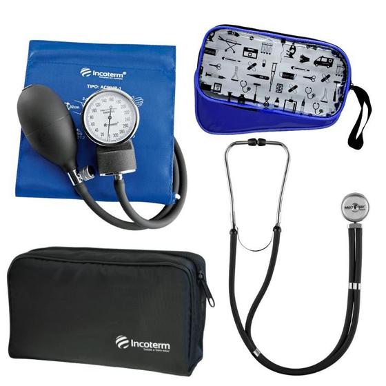 Kit Aparelho Pressao Esfigmo Aneroide Estetoscopio Multilaser Incoterm ...