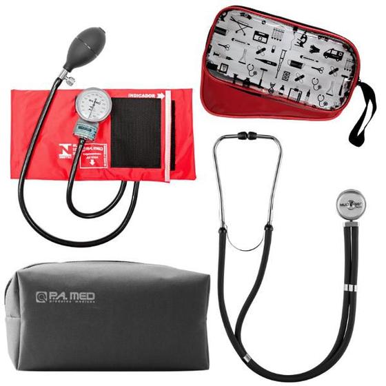 Kit Aparelho Pressao Esfigmo Aneroide Estetoscopio Multilaser Pa Med ...