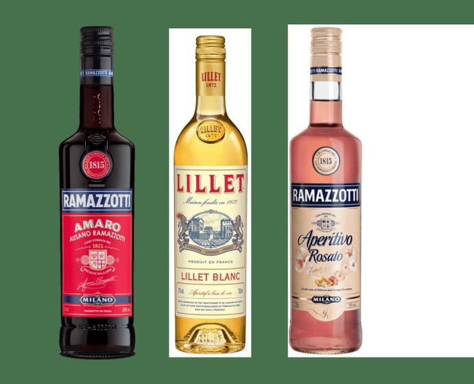 Kit Aperitivo Ramazzotti Rosato 750ml + Aperitivo Lillet Blanc 750ml ...