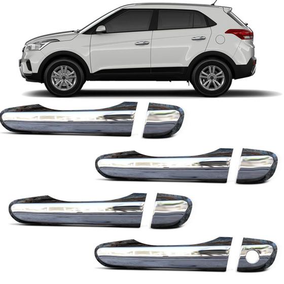 Kit Aplique de Maçaneta Hyundai Creta 2017 2018 2019 2020 2021 Cromado ...