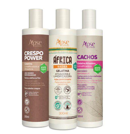 Kit Apse 3 Gelatinas Cachos + Crespo Power + África Baobá Vegano - Apse ...