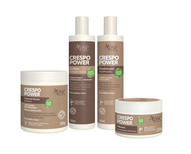 Kit Apse Crespo Co Wash + Condicionador + Máscara + Creme de Pentear ...