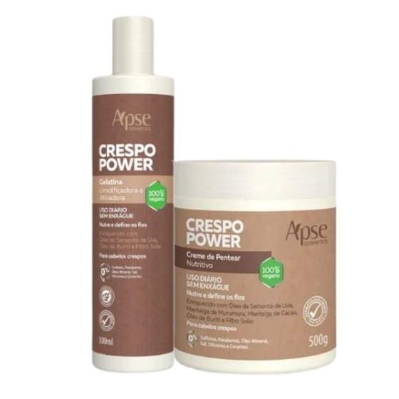 Kit Apse Gelatina e Creme de Pentear Crespo Power Vegano - Apse ...