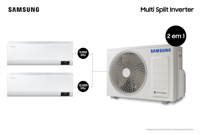 Kit Ar condicionados Split Inverter Samsung WindFree Connect PowerVolt ...