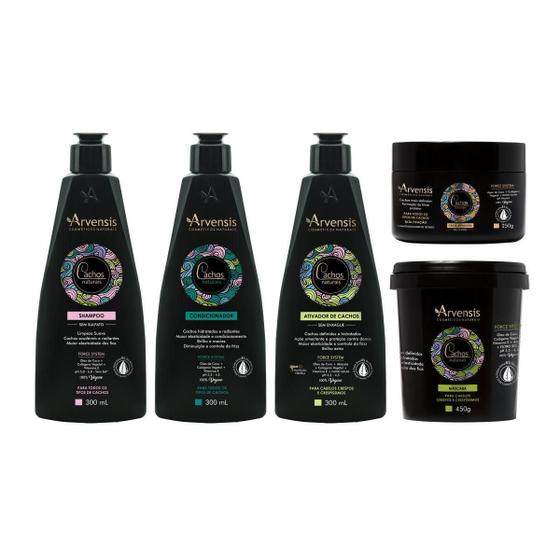 Kit Arvensis Cachos Naturais Cabelos Crespos Vegano 5 Produtos - Kit de ...