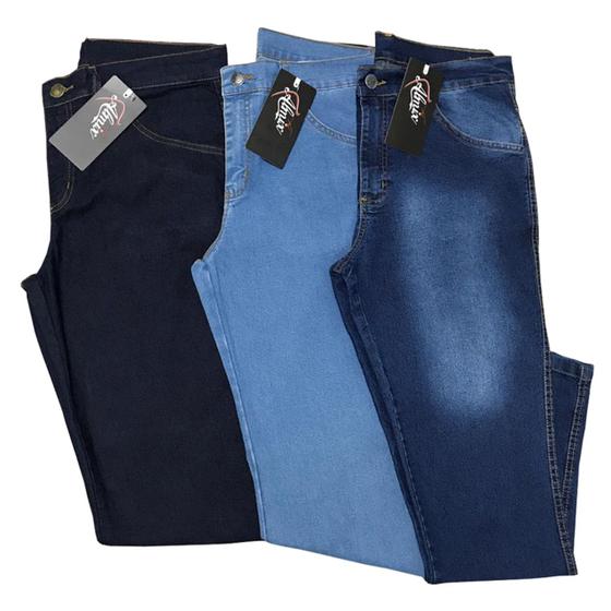 Kit Atacado 3 Calça Jeans Masculina Tradicional Sortidas Almix