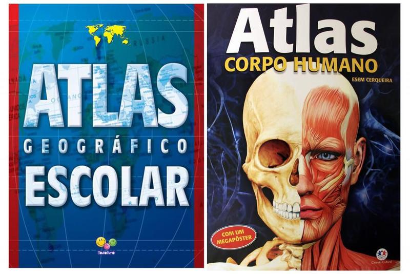 Kit atlas corpo humano + Atlas geografíco escolar - Atlas - Magazine Luiza