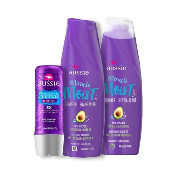 Kit Aussie 360mL+ Acondicionador Moist 360mL Shampoo 236mL + Máscara ...