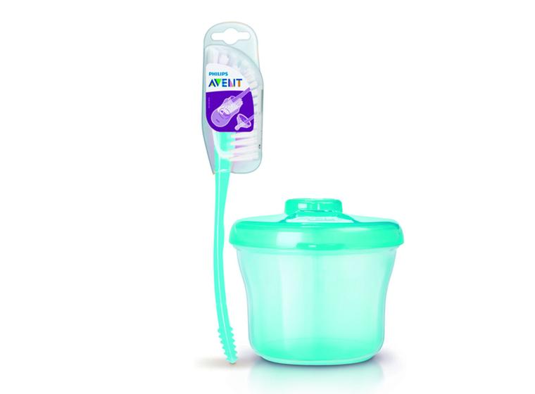 Kit Avent Dosador De Leite Em Pó E Escova De Mamadeira Azul - Philips ...