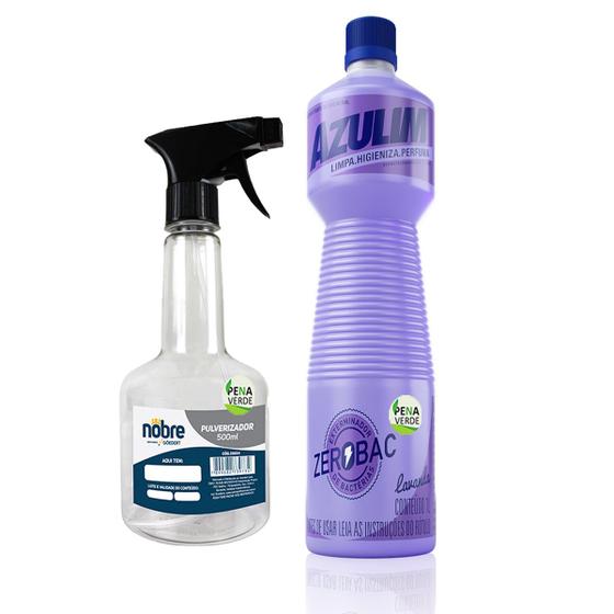 Kit Azulim Zerobac 1L + Pulverizador Spray 500ml Limpeza - Desinfetante ...