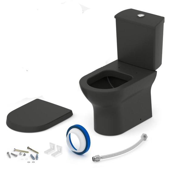 Kit Bacia com Caixa Acoplada Completo Nexo Roca Black Matte - Vaso ...
