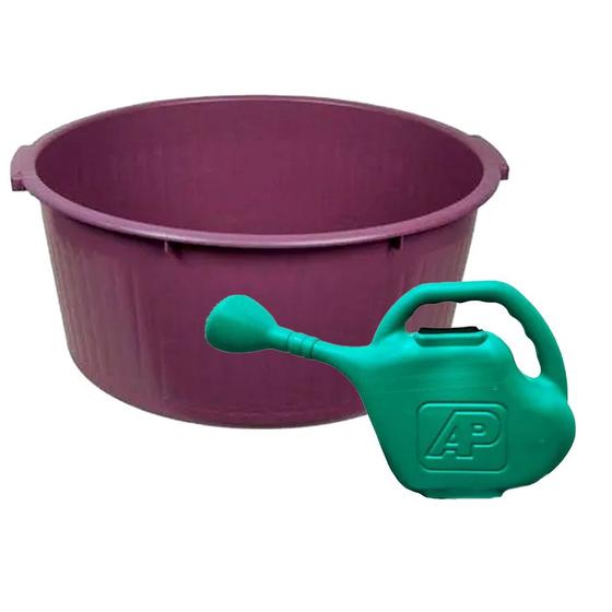 Kit Bacia Grande Com Alça 80lts Cores + Regador 5 Lts Verde - Arqplast ...