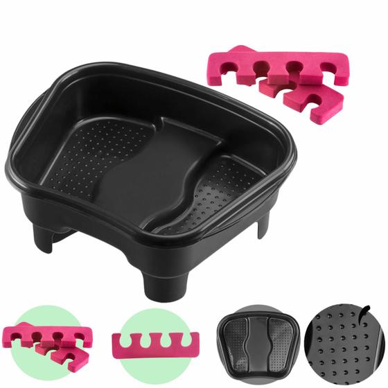 Kit Bacia para Pés Pedestal + Separador de Dedos EVA Pedicure Salão de ...