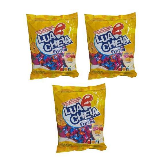 Kit Bala Lua Cheia Mastigável Com Recheio Kit com 3 Un 400g - Dori ...