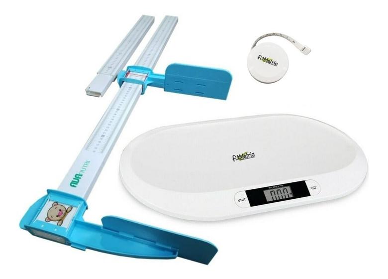 Kit Balança Pediátrica Infantil fitmetria + estadiômetro Infantômetro ...