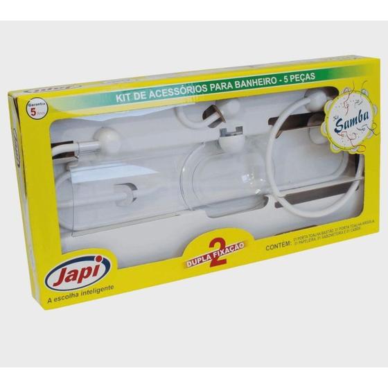 Kit banheiro JAPI JKSC Kit Acessorio Samba, BRANCO, 5 Peças ...