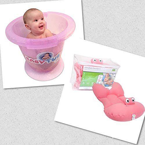 KIT BANHO BEBÊ 01 Ofurô BabyTub + 01 Almofada de Banho Baby Pil ROSA ...