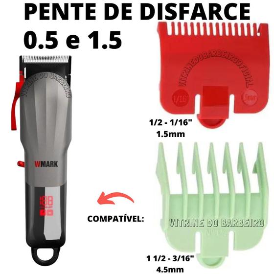 Kit Barbeiro 2 Pentes Disfarce 0,5 1,5 P/ Máquinas Wmark!!!! - CLIPPER ...