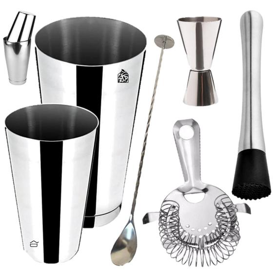 Kit Barman Copo Dosador Coqueteleira Profissional Pro 6pç w9 - NLS ...