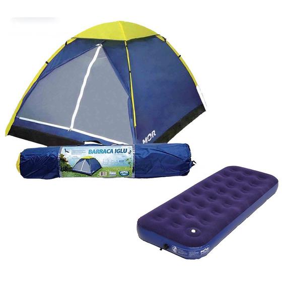 Kit Barraca 3 Pessoas + Colchão De Solteiro Inflável Multiuso - MOR ...