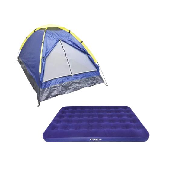 Kit Barraca Camping Acampamento Praia até 2 Pessoas Colchão Inflável ...