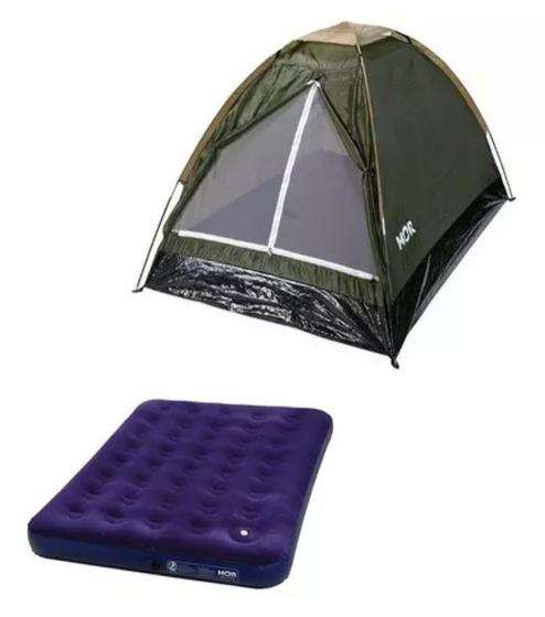Kit Barraca Iglu 2 Pessoas Verde + Colchão Inflável Casal - MOR ...