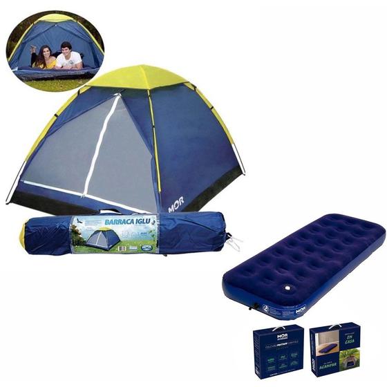 Kit Barraca Iglu 4 Pessoas + Colchão Solteiro Inflável Mor - Colchão ...