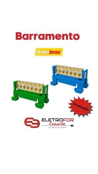 Kit Barramento Borneira 1 Neutro + 1 Terra 7 Saídas Polos Enerbras ...