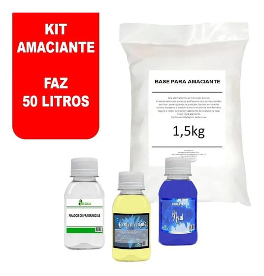 Kit Base Amaciante Faz 50l + Corante + Essência + Fixador - Alquimia ...