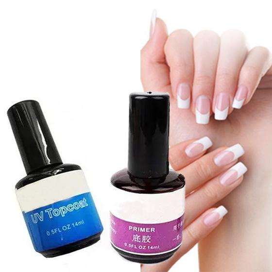 Kit Base Primer Acido + Top Coat Unha Gel Unha Gel Acrigel Acrilico ...