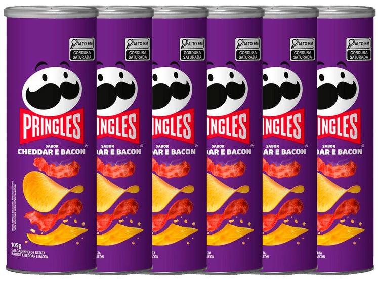 Kit Batata Pringles Cheddar e Bacon 105g - 6 Unidades - Pringles ...