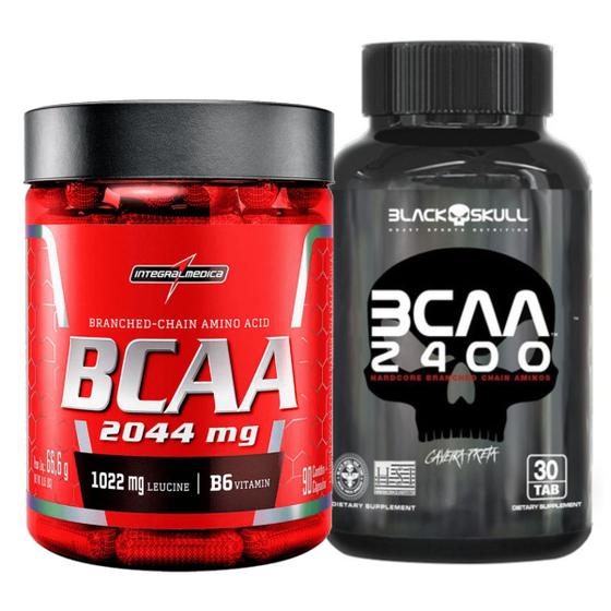 Kit Bcaa 2044mg 90 Caps Integral + Bcaa 30 Caps Black Skull ...