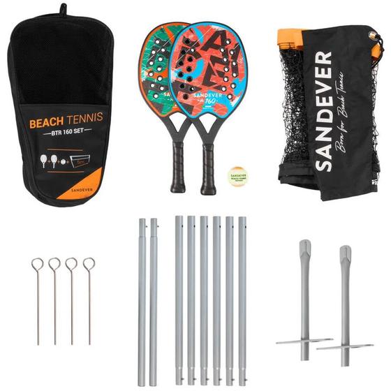 Kit Beach Tennis 02 Raquetes + 01 Rede Sandever BTR 160 Set - IGUASPORT ...