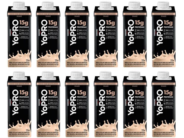 Kit Bebida Láctea UHT com 15g de Proteínas YoPRO - Coco com Batata-Doce ...