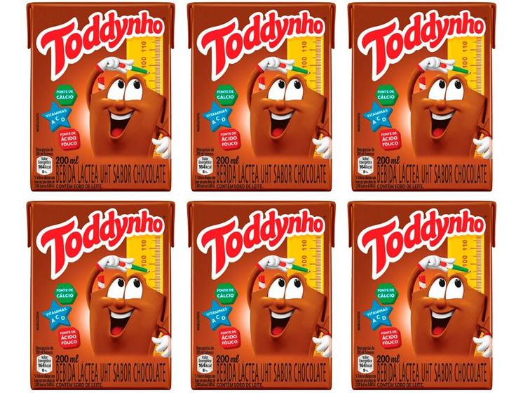 Kit Bebida Láctea UHT Toddynho Chocolate 200ml - 6 Unidades - Bebida ...