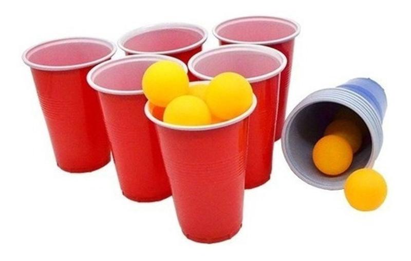Kit Beer Pong 12 Copos E 12 Bolinhas Jogo Cerveja Pong - Coisaria ...