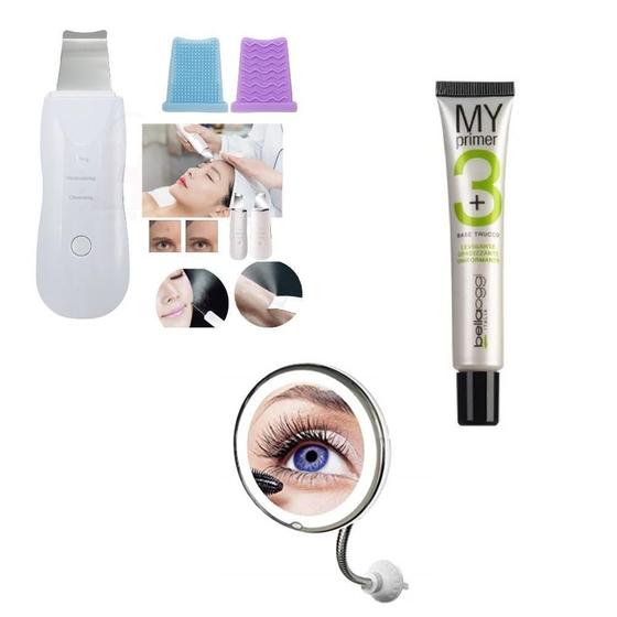 Kit beleza espelho 5x de mesa e parede aparelho peeling ultrassonico ...