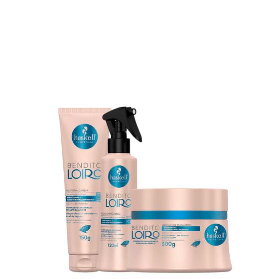 Kit Bentido Loiro Kaskell Máscara capilar,Fluido Proteíco e Proteína ...