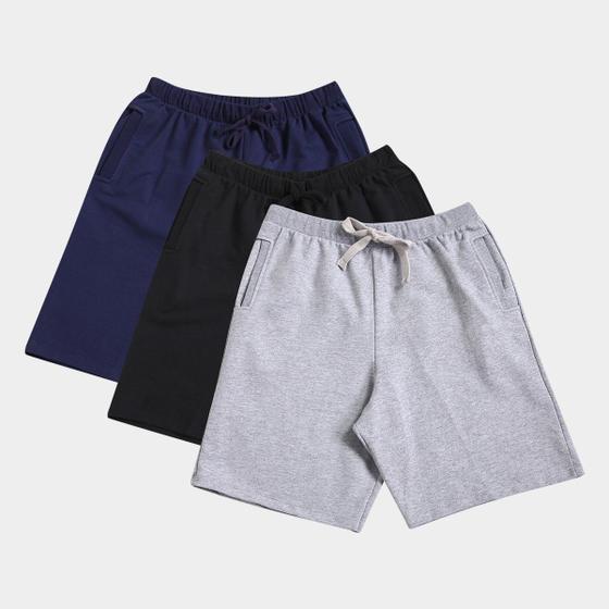 Kit Bermuda Básicos 3 Peças Masculina - Bermuda Masculina - Magazine Luiza