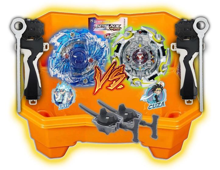 Kit Beyblade Burst Alter Chronos Vs Cristal Luinor + 4 Lançador + Arena ...