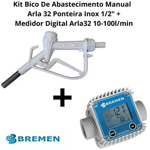 Kit Bico De Abastecimento Manual Arla 32 Ponteira Inox 1/2" + Medidor ...