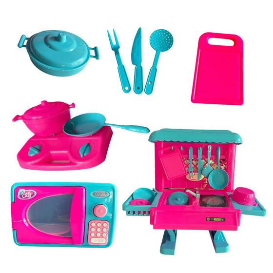 Kit Big Cozinha Pia Fogão Micro-ondas Brinquedo Infantil - Usual ...