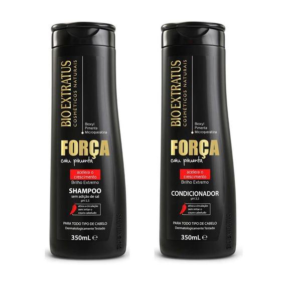 Kit Bio Extratus Força Com Pimenta Shampoo 350ml + Condicionador 350ml ...